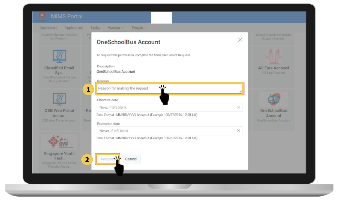 Requesting Access to OneSchoolBus (OSB) in MIMS